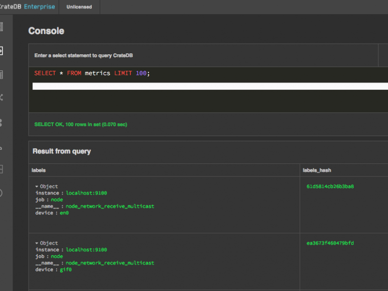 Using the CrateDB Prometheus adapter – Robust Perception | Prometheus Monitoring Experts